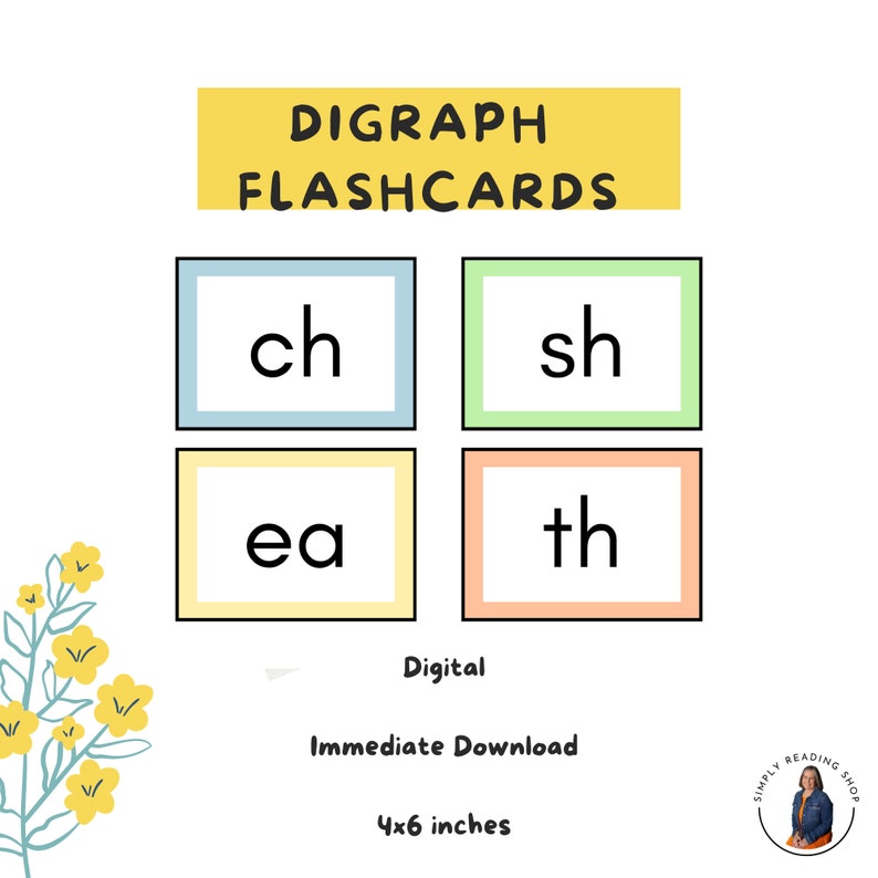 Digraph Flashcards, Letter Skills, Alphabet, Elementary Student ...