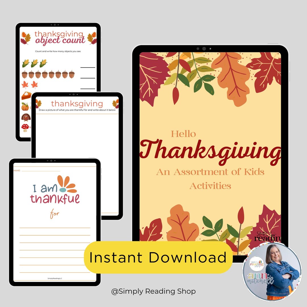 Thanksgiving Activity Bundle for Kids of All Ages, Coloring, Wordsearch ...