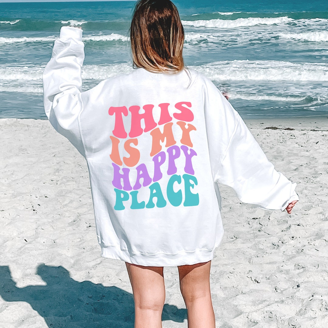 This is My Happy Place Trendy Crewneck Preppy Sweatshirt Y2K Sweatshirt ...