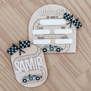 Race Car Name Sign for Baby | Baby Boy Gift | Monthly Baby Picture ...