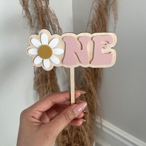 Daisy One Cake Topper | Retro Groovy Party Decor | First Birthday Cake ...