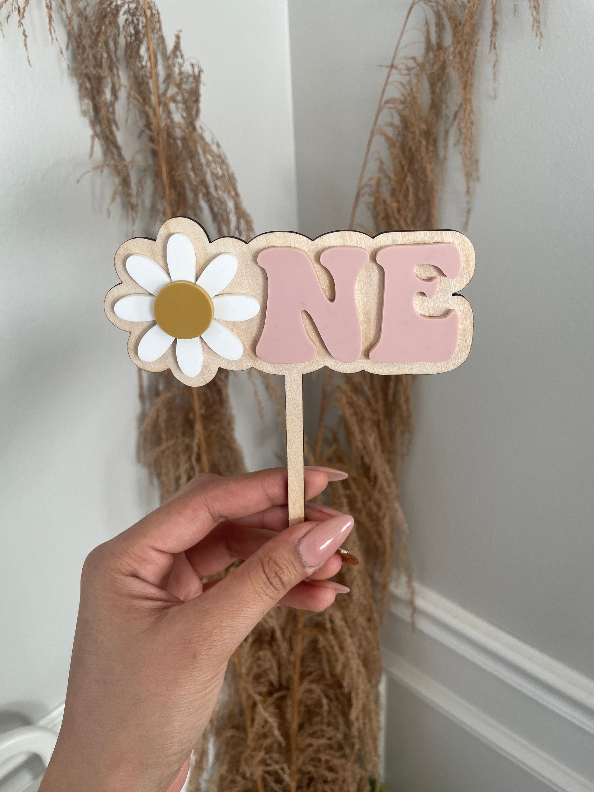 Daisy One Cake Topper Retro Groovy Party Decor First - Etsy