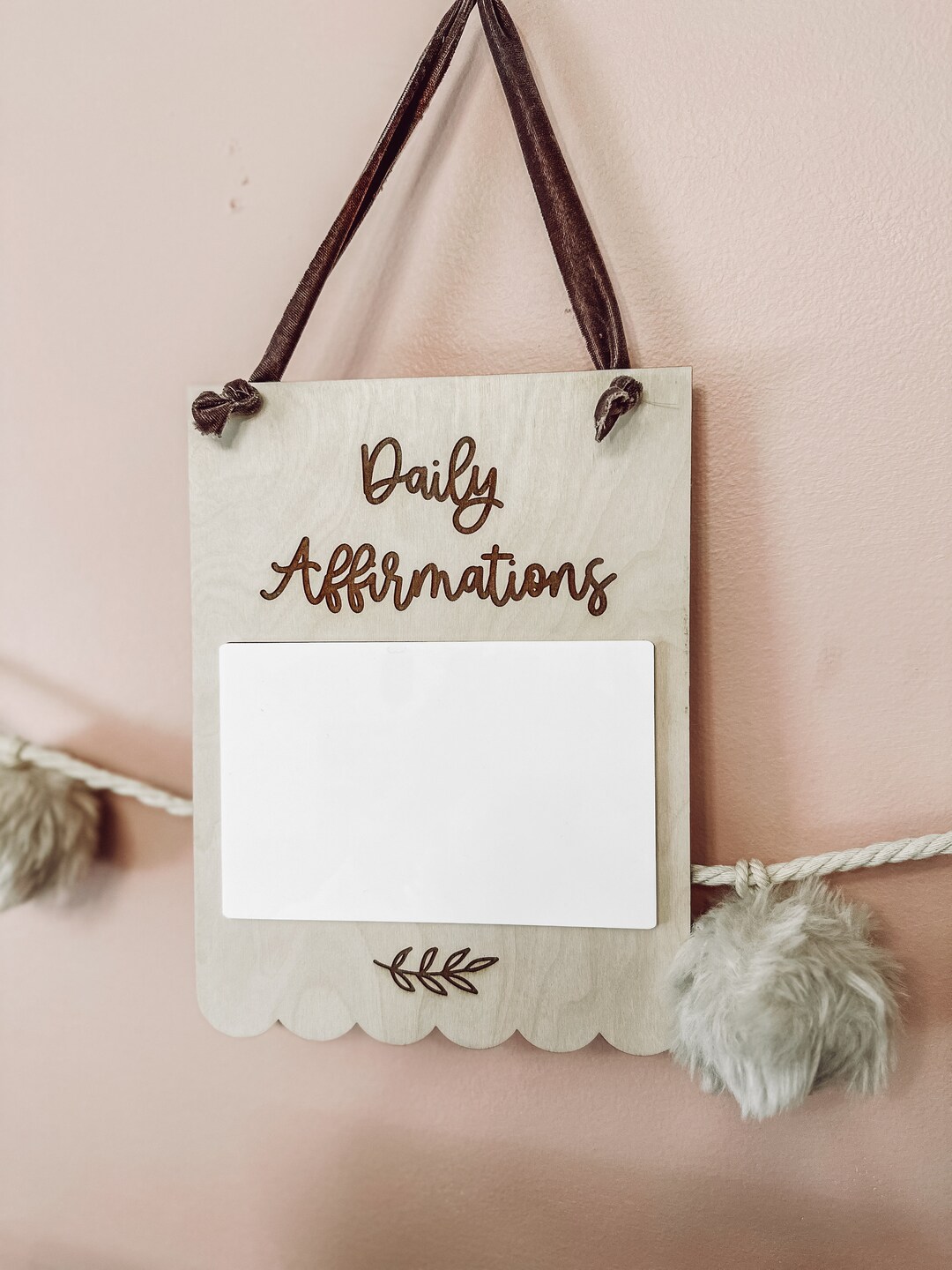 Daily Affirmations Dry Erase Sign Hanging Wall Decor Motivational ...