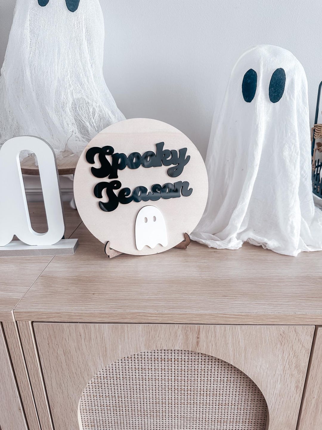Spooky Season Sign | Halloween Entry Sign | Round Ghost Sign | Acrylic ...