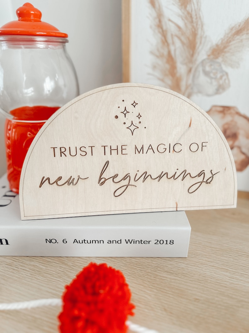 New Beginnings Sign | Motivational Quotes | Home Decor | Office Signs ...