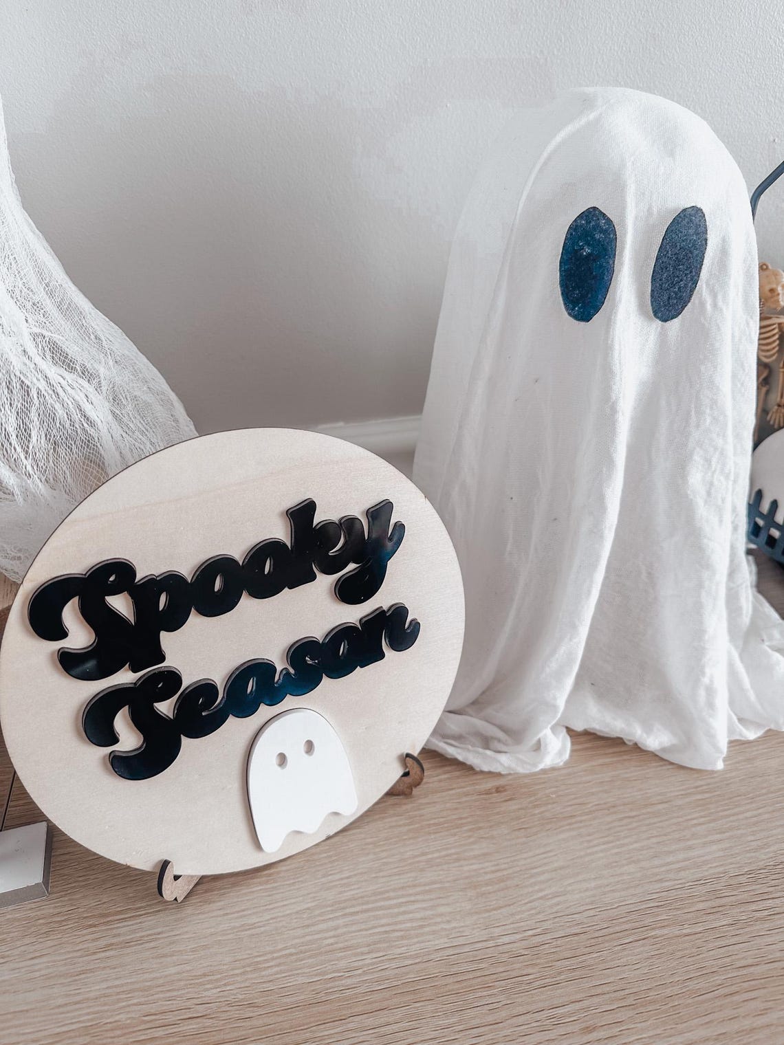 Spooky Season Sign | Halloween Entry Sign | Round Ghost Sign | Acrylic ...