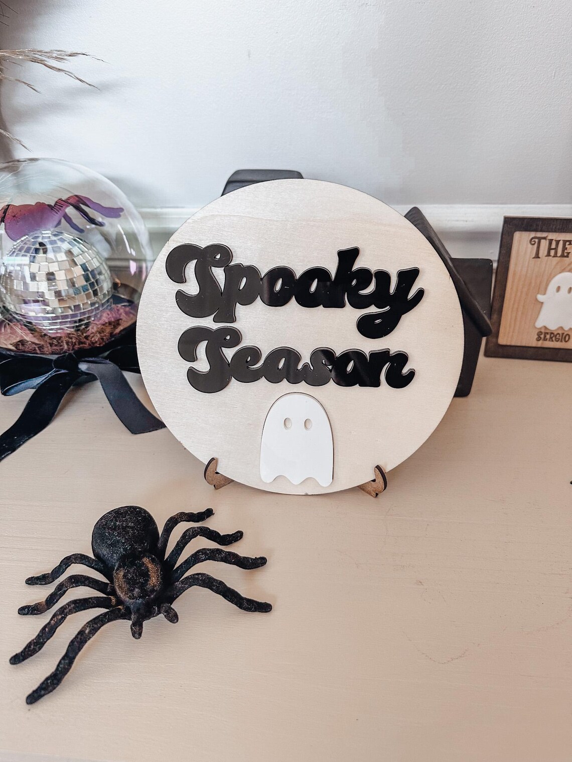 Spooky Season Sign | Halloween Entry Sign | Round Ghost Sign | Acrylic ...