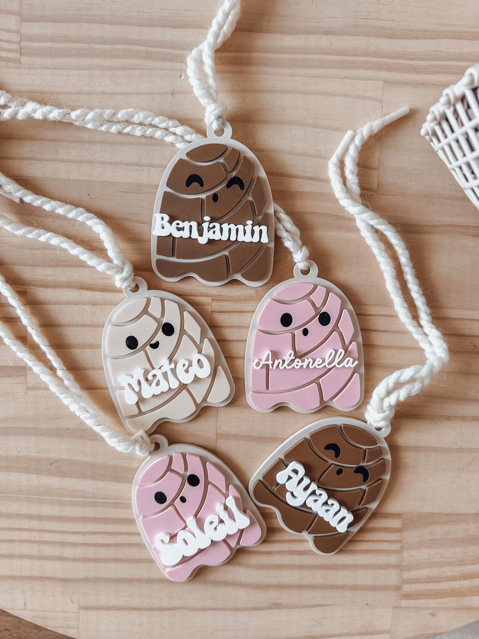 Ghost Concha Basket Tag Concha Name Tag Halloween Latino Concha Ghost ...