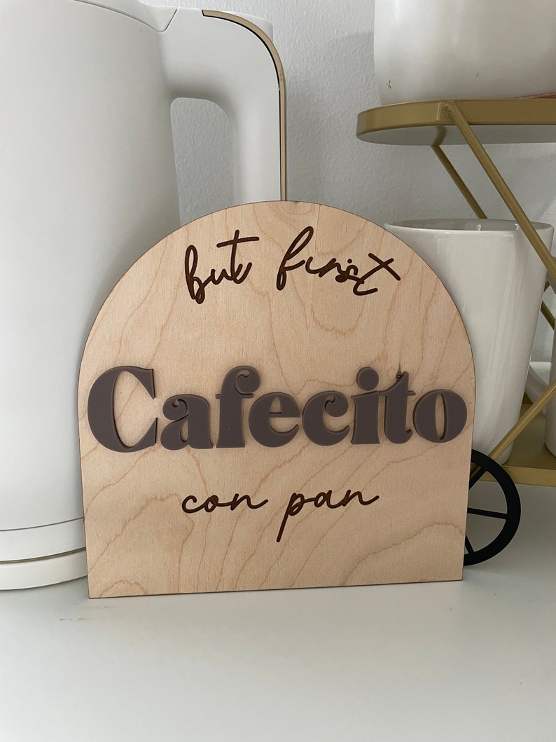 But First Cafecito Sign Arched Sign Decor Coffee Sign for - Etsy