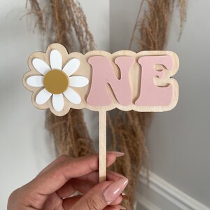 Daisy One Cake Topper | Retro Groovy Party Decor | First Birthday Cake ...