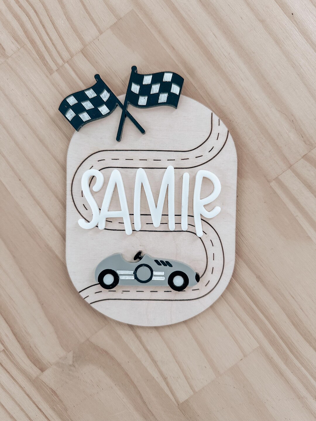 Race Car Name Sign for Baby | Baby Boy Gift | Monthly Baby Picture ...