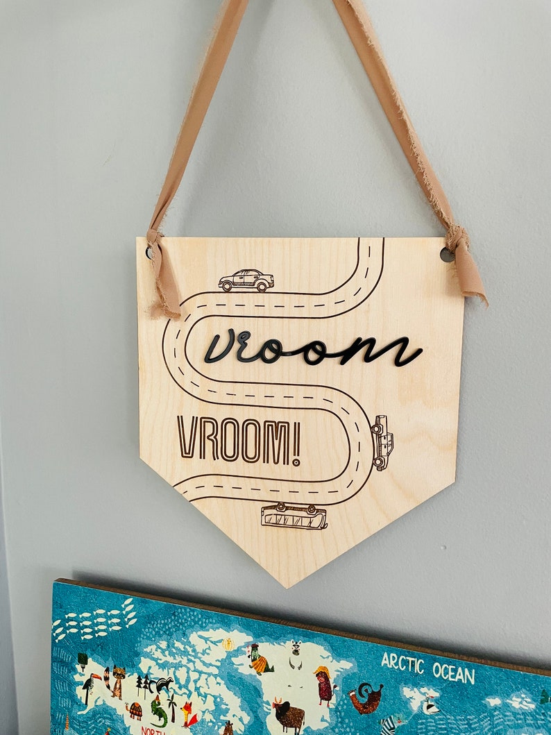 Nursery Vroom Vroom Sign Playroom Sign Kid's Room Sign Nursery Sign ...