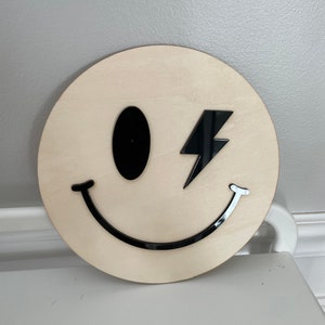 Retro Smiley Face Sign | Kids Room Decor | Retro Wooden Signs | Nursery ...