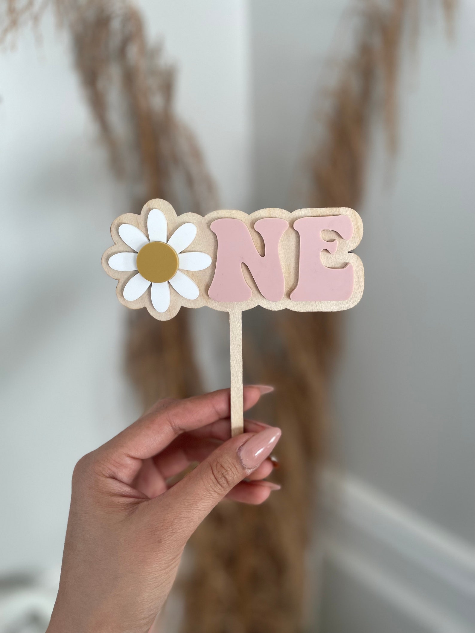 Daisy One Cake Topper Retro Groovy Party Decor First Birthday Cake ...