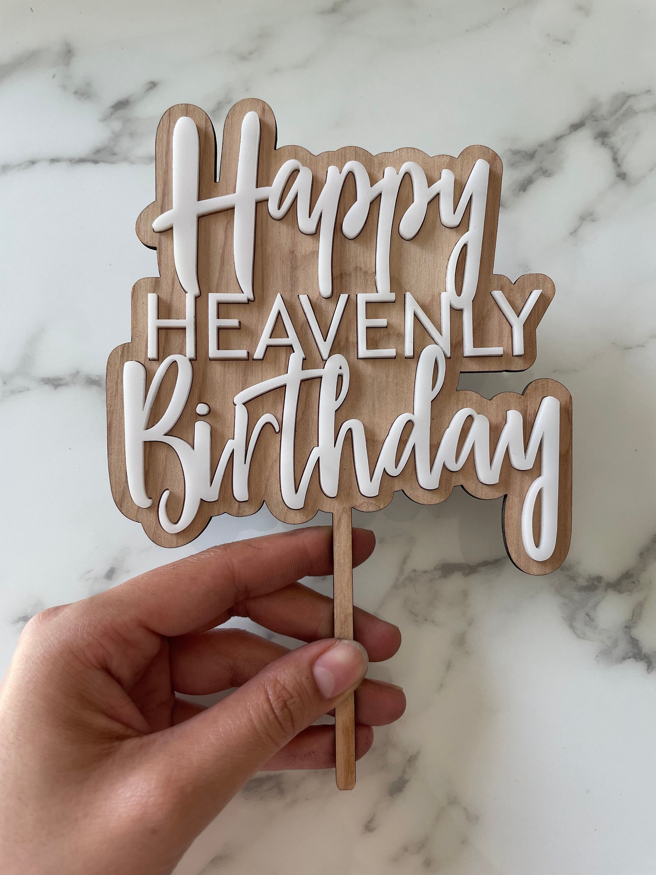 Heavenly Birthday Cake Topper | Happy Heavenly Birthday | Birthday Cake ...
