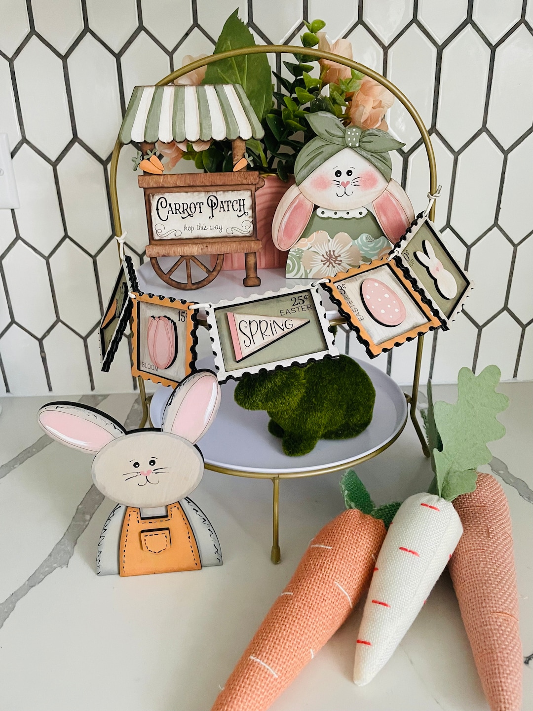 Easter Tiered Tray Decor Set Bunny Tiered Tray Decor Easter Decor Laser ...