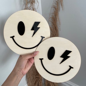 Retro Smiley Face Sign | Kids Room Decor | Retro Wooden Signs | Nursery ...