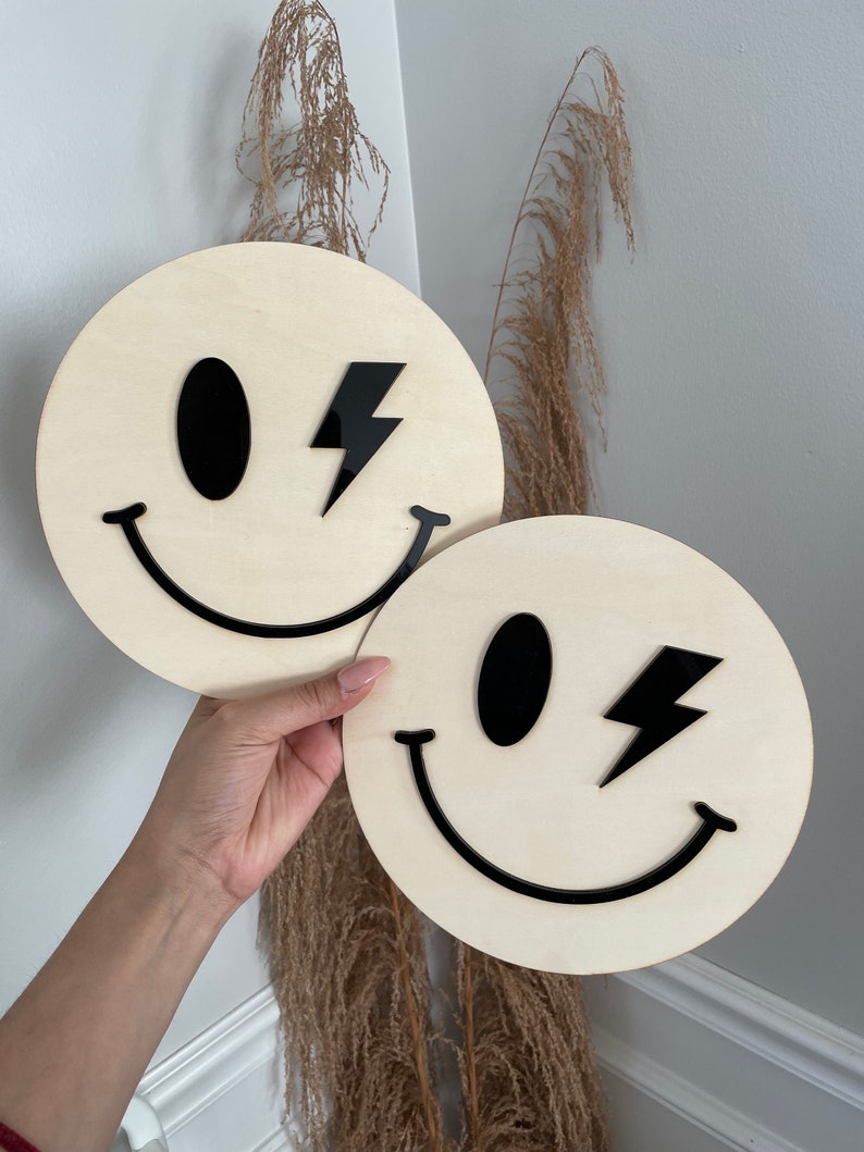 Retro Smiley Face Sign Kids Room Decor Retro Wooden Signs - Etsy