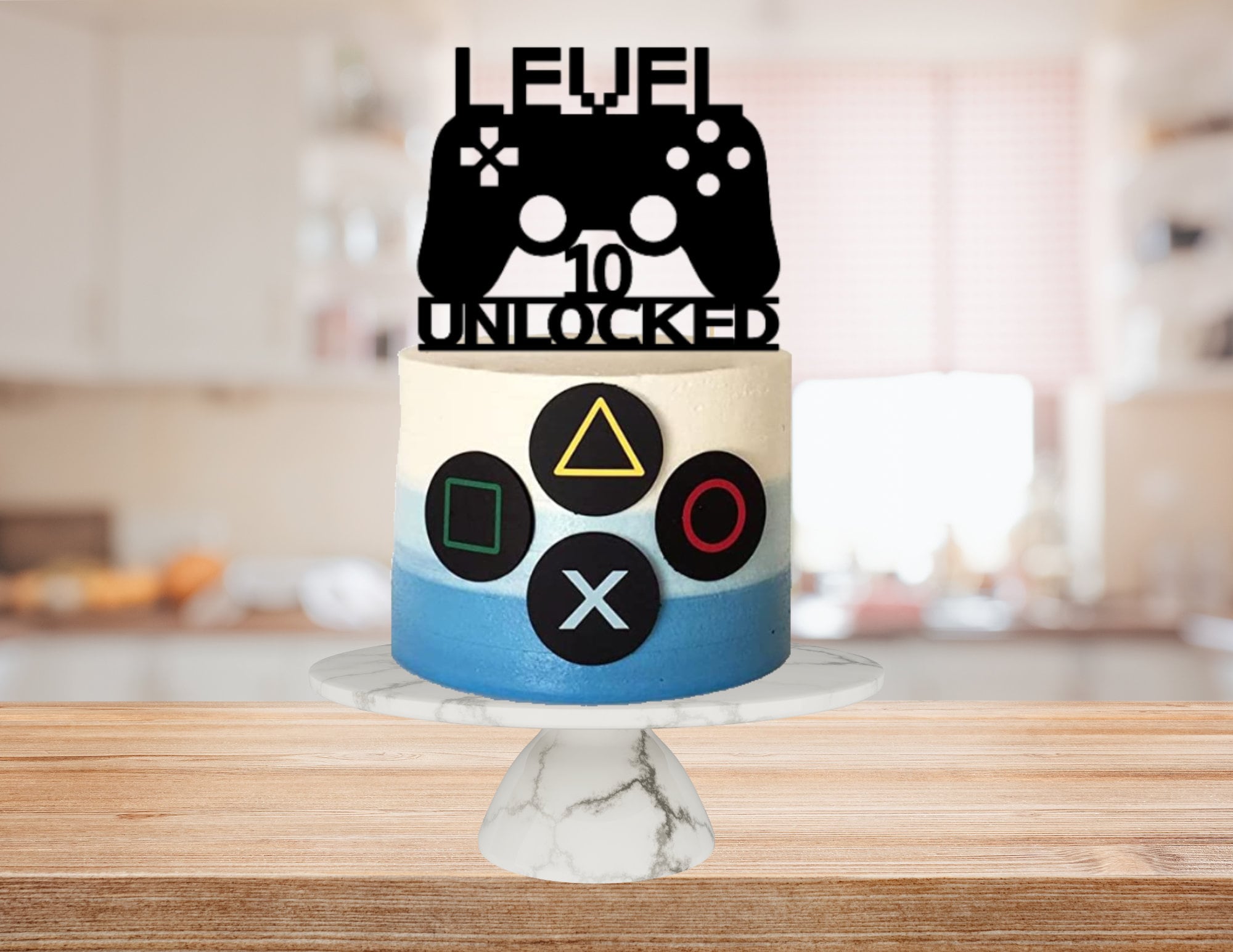 Level 10 Unlocked Gaming Cake Topper and Remote Buttons SVG & PNG Files ...