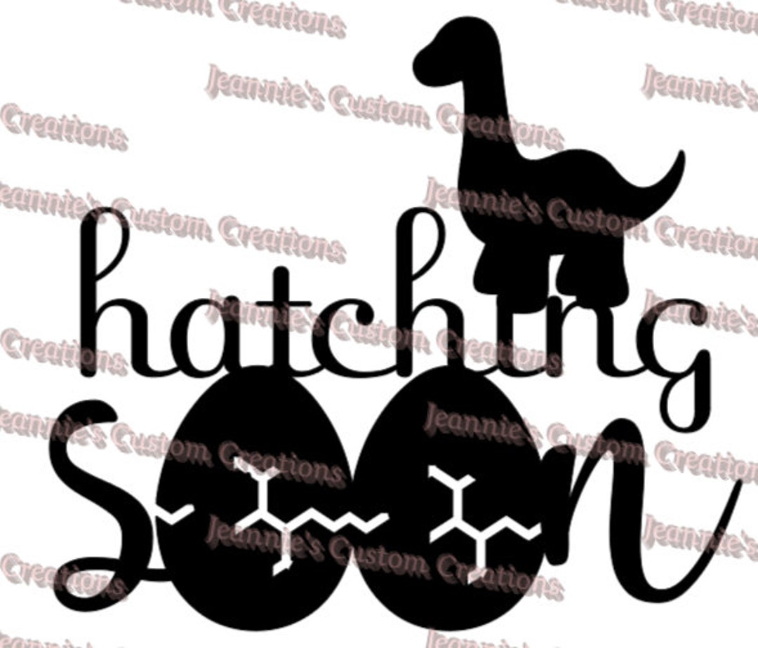 Dino Hatching Soon SVG & PNG Cake Topper Digital Cut Files - Etsy