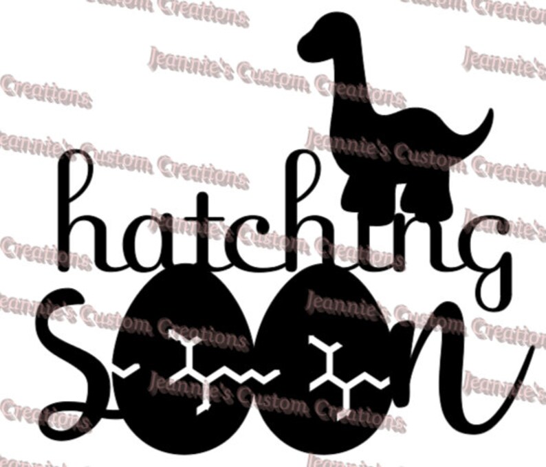Dino Hatching Soon SVG & PNG Cake Topper Digital Cut Files - Etsy