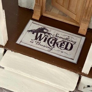 Dollhouse Miniature Black and White Wicked Rug Halloween 1:12 Scale - Etsy