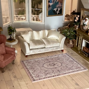 Dollhouse Miniature - Light Pink Floral Rug - 1:12 Scale - Etsy