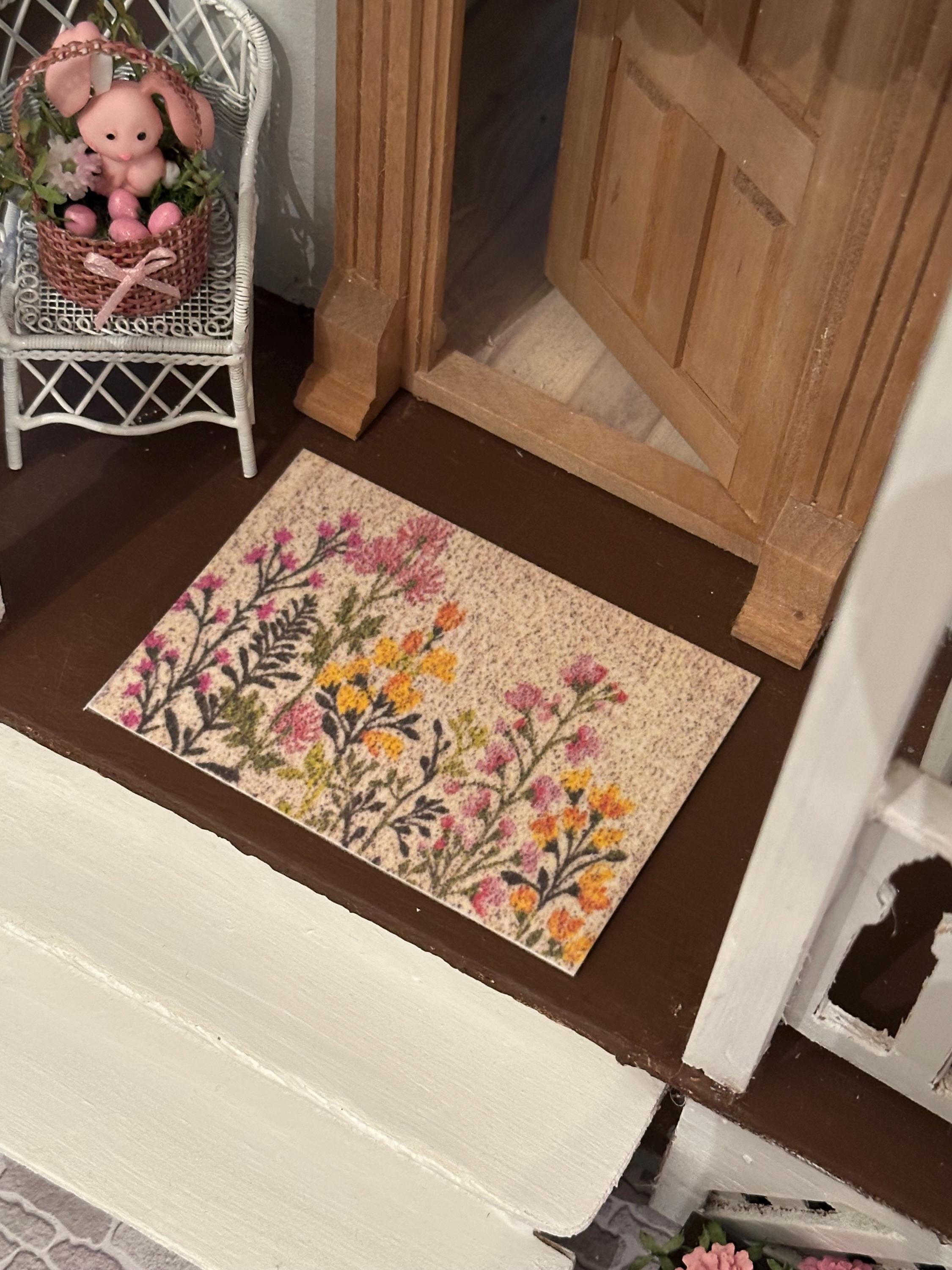 Dollhouse Miniature Rug Floral Velvet Rug Doormat - Etsy