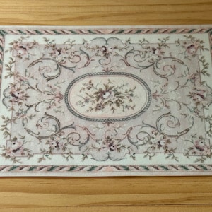Dollhouse Miniature - Light Pink Floral Rug - 1:12 Scale - Etsy