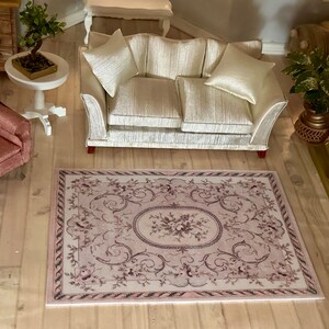 Dollhouse Miniature - Light Pink Floral Rug - 1:12 Scale - Etsy