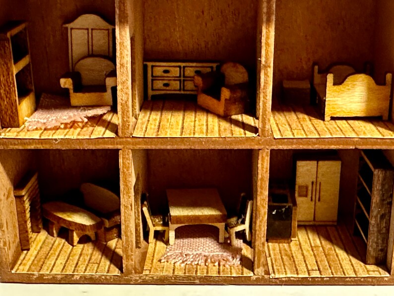Dollhouse Miniature Mini Dollhouse With Furniture 1:12 Scale - Etsy