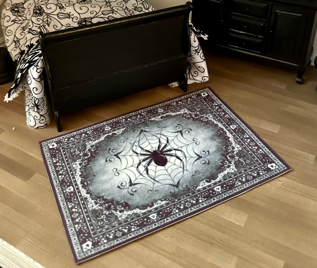 Dollhouse Miniature - Black Spider Rug Halloween Gothic - 1:12 Scale - Etsy