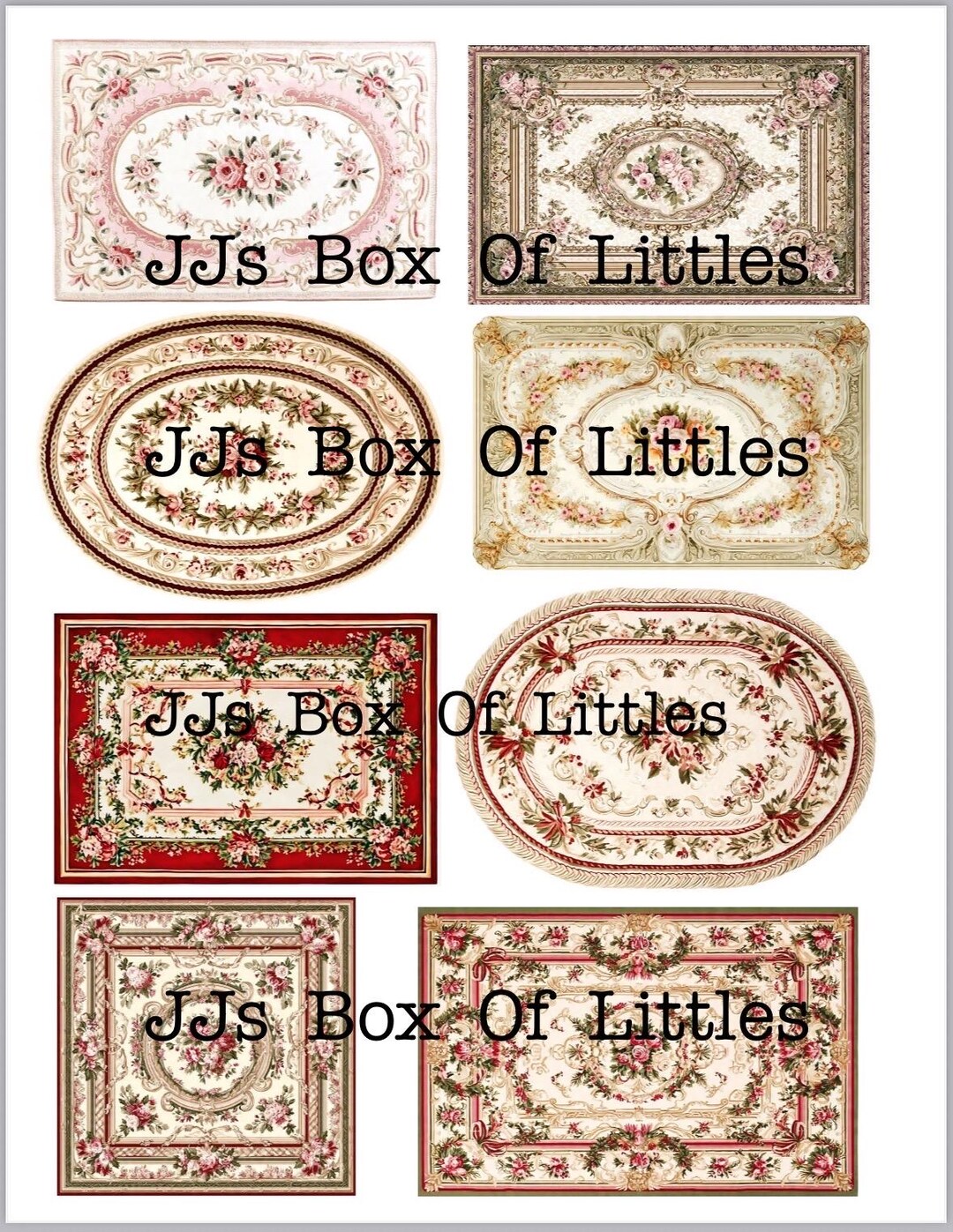 1:24 Dollhouse Miniature Digital Download - Aubusson Rugs Printable ...