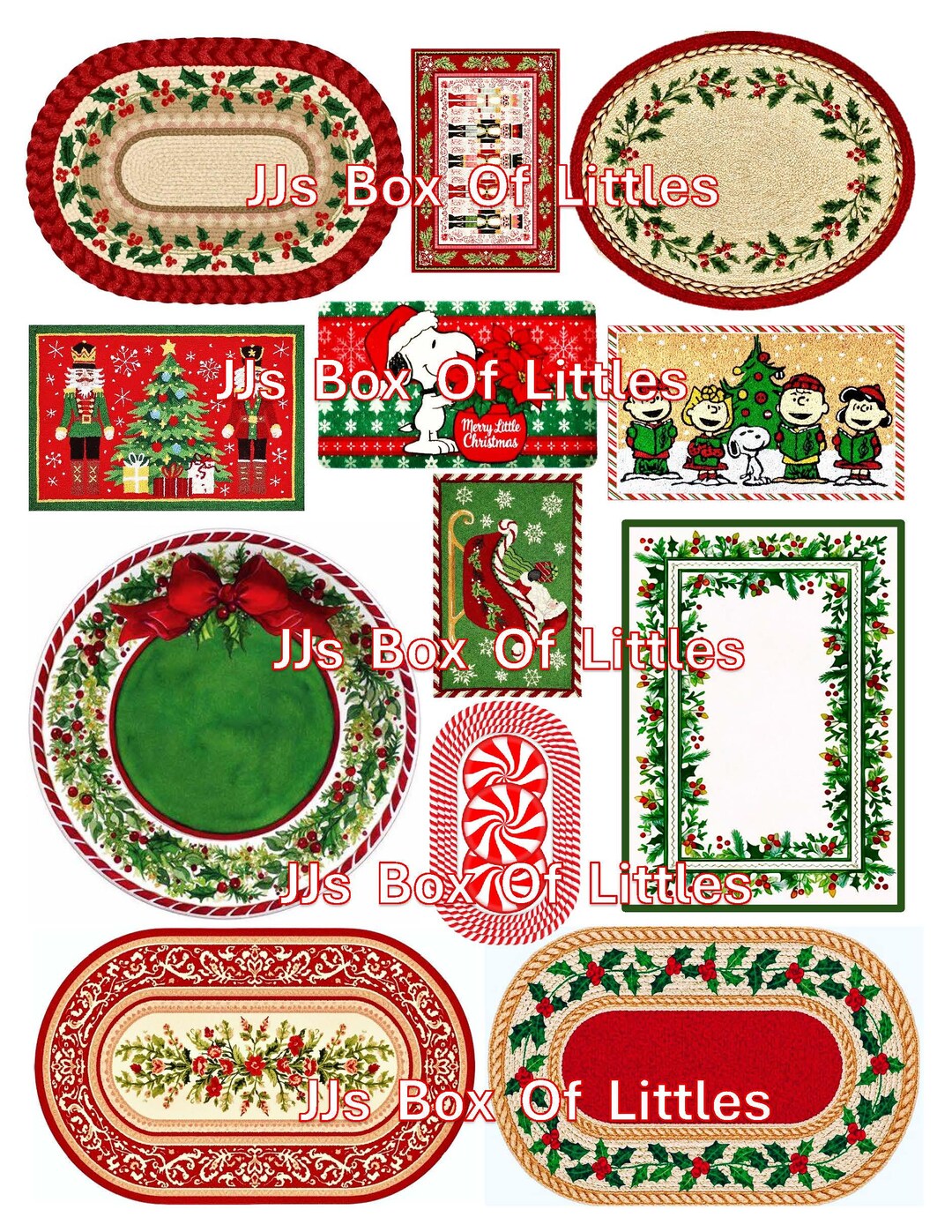 1:24 Dollhouse Miniature Digital Download - Christmas Rugs Printable ...
