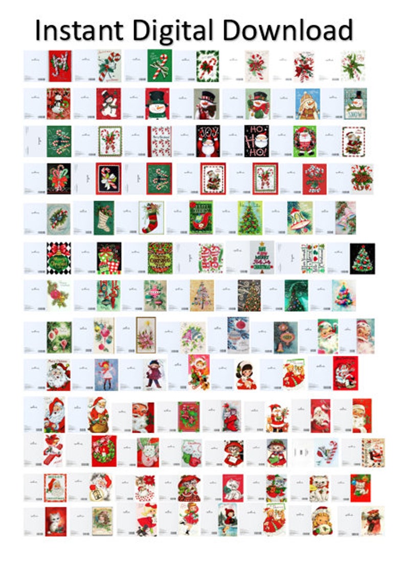 1:12 Dollhouse Miniature Digital Download - Christmas Cards Printable ...