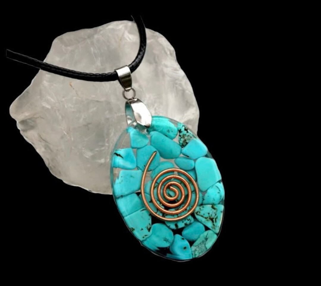 Grounding Necklace EMF Protection. 5G Blocker Pendant. Orgonite ...