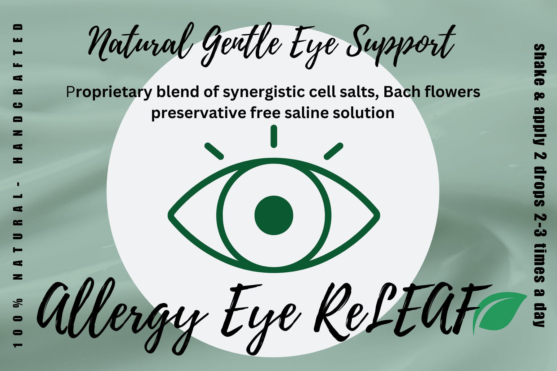Allergy Eye Drops. Cell Salts & Bach Flowers Synergy, Preservative Free ...