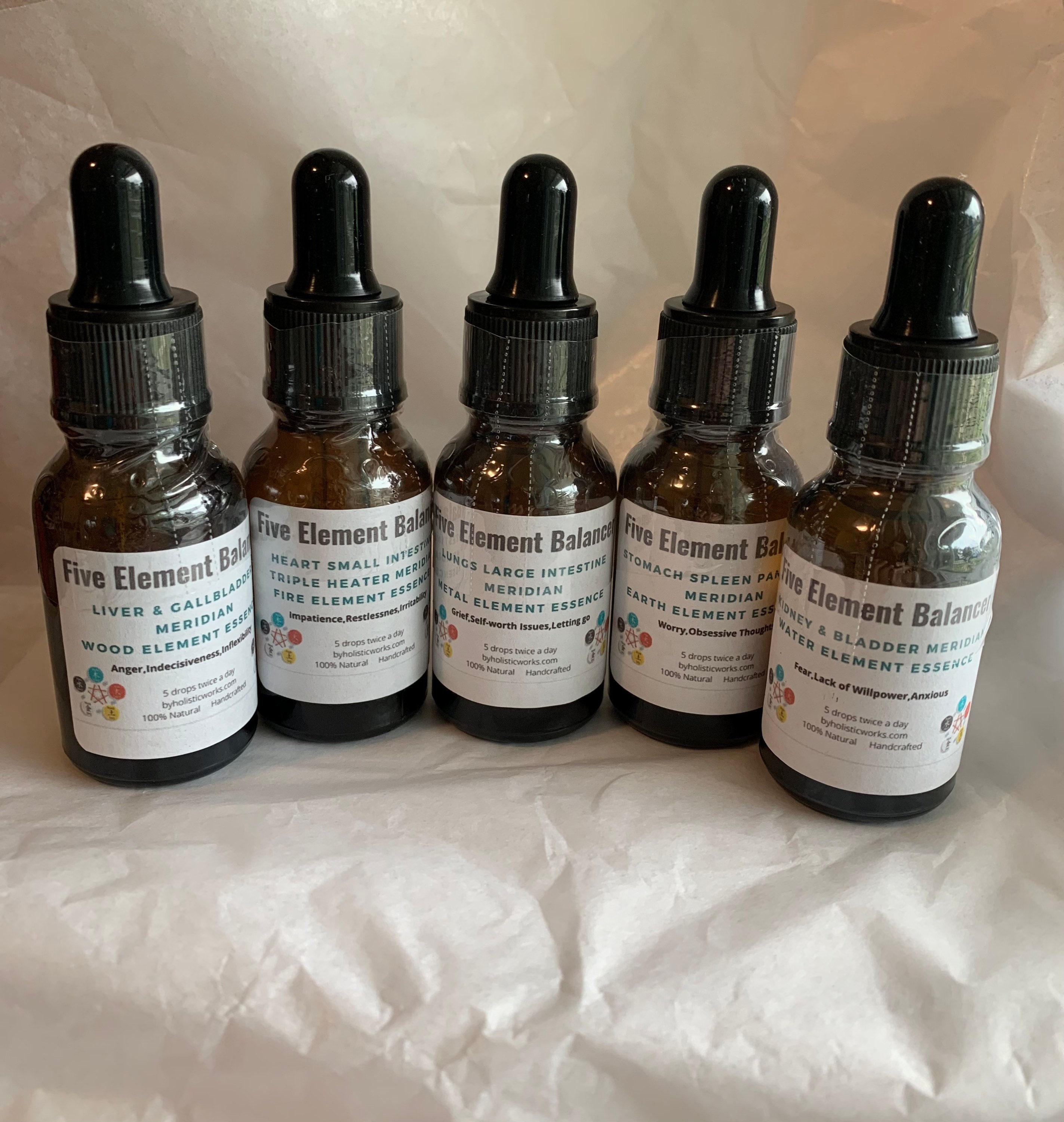 FIVE ELEMENT Elixir. Meridians Resonance Essence. Cell Salts Bach Flowers Synergistic Formula ...