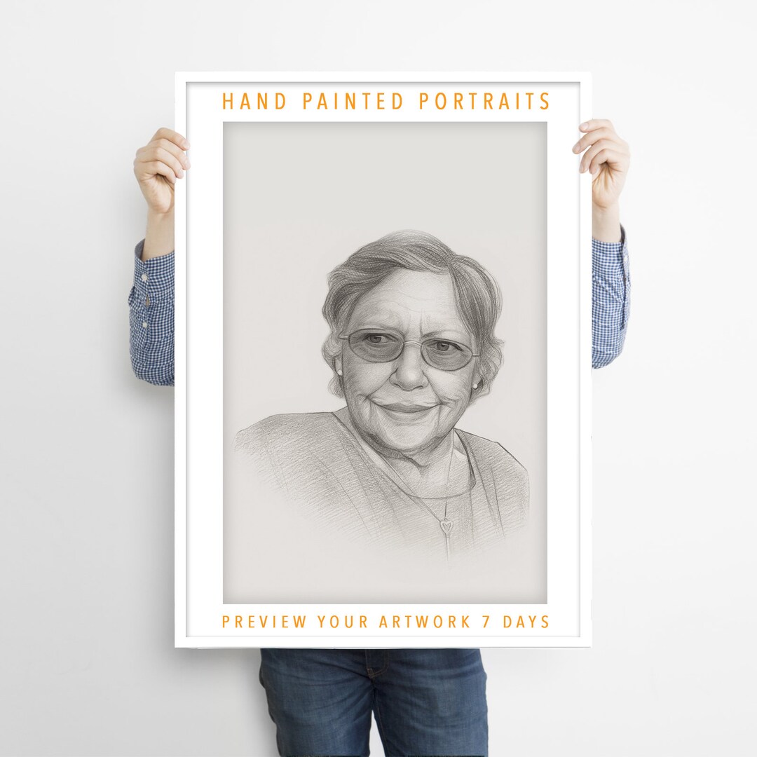 Memorial Gift for Aunt, Hand Painted Portrait, in Loving Memory Gift ...