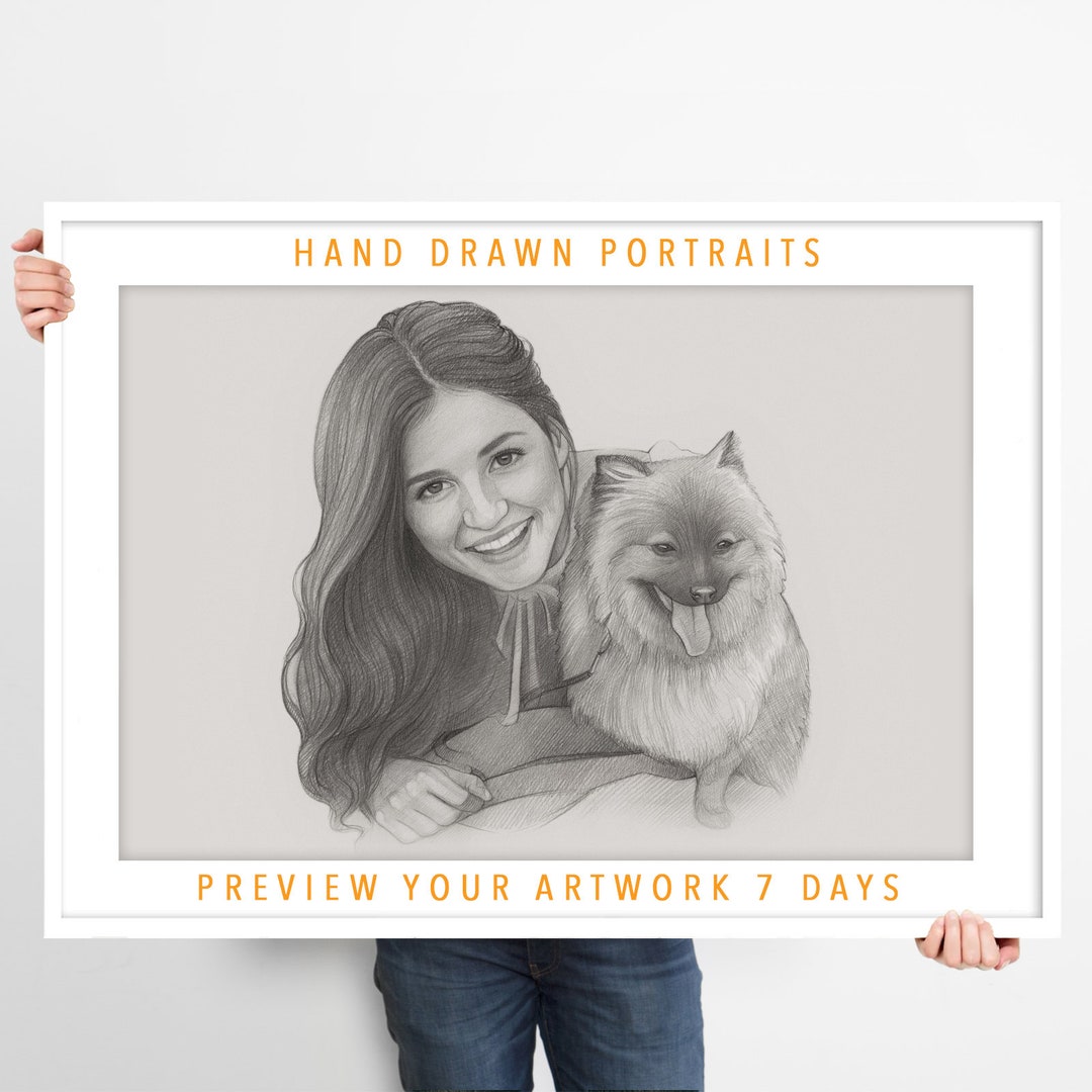 Fabulously Hand Drawn, Family Portraits, Gift for Dad, Personalised ...