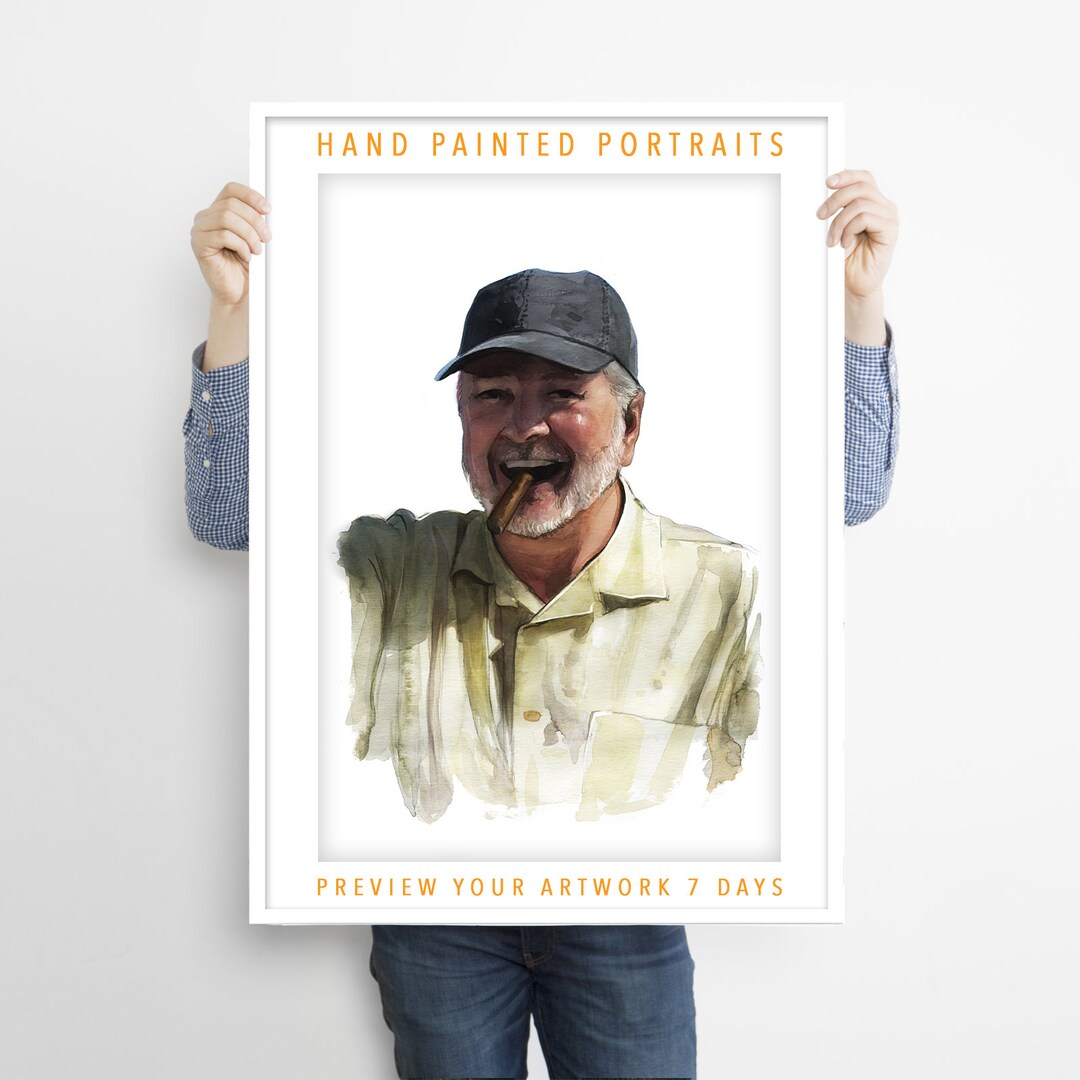 Exquisitely Hand Painted, Custom Portrait, Loss of Dad Gift, Mum ...