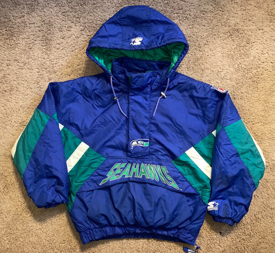 Vintage Seattle Seahawks Starter Jacket Winter Coat Kangaroo | Etsy