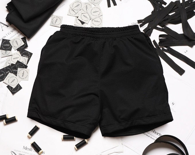 Mesh Shorts PDF Pattern With Video Tutorial Mesh Shorts Sewing Pattern ...