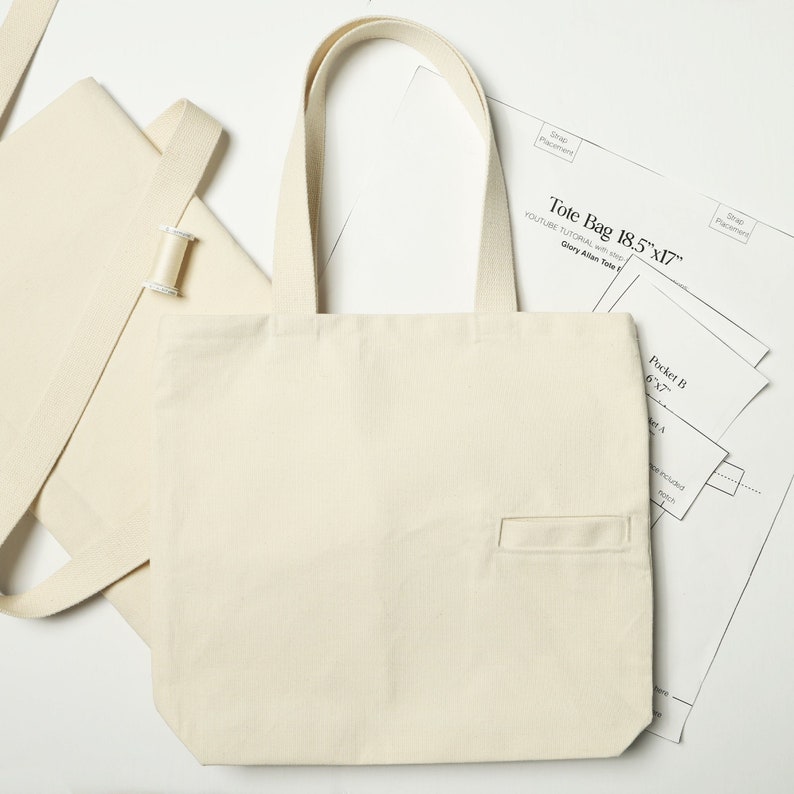 Tote Bag PDF Pattern With Video Tutorial Tote Bag Sewing - Etsy