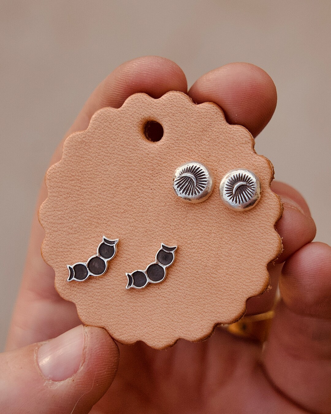 Moonrise and Moon Phase Sterling Silver Stud Earrings - Etsy