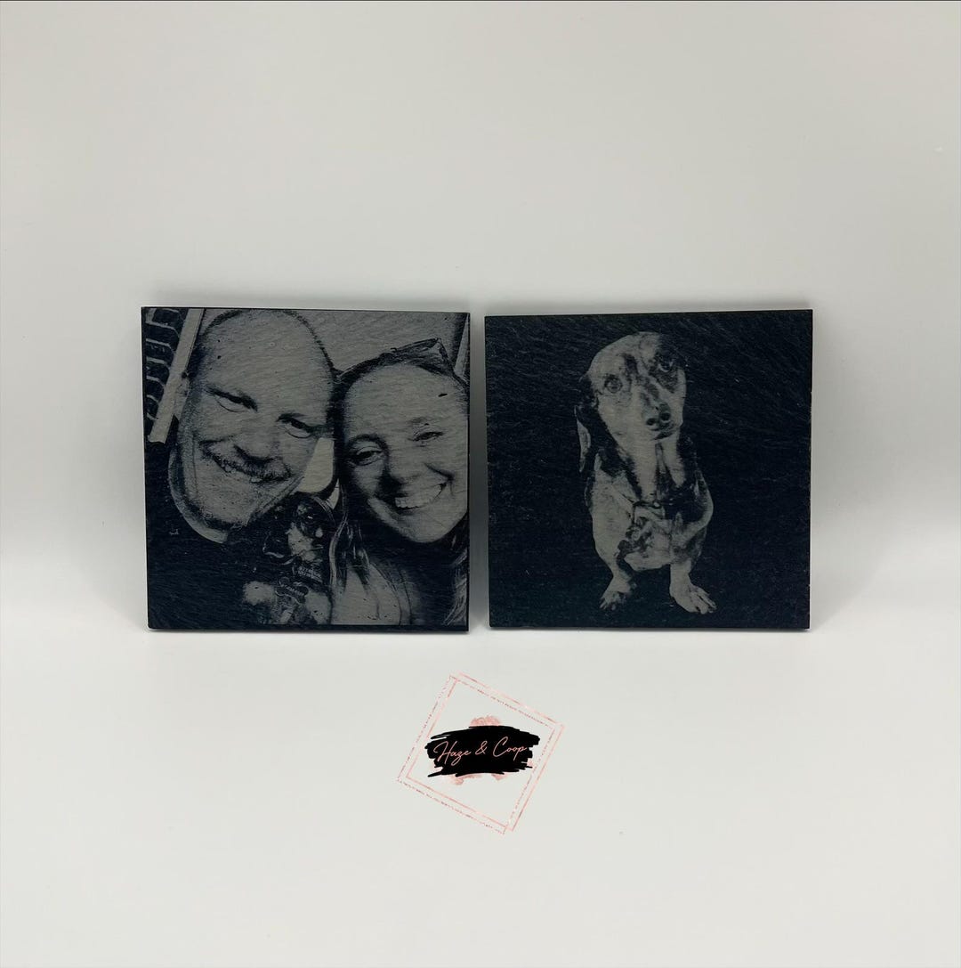 Custom Photo Slate Coasters | Photo Coasters | Memorabilia | Keepsake ...