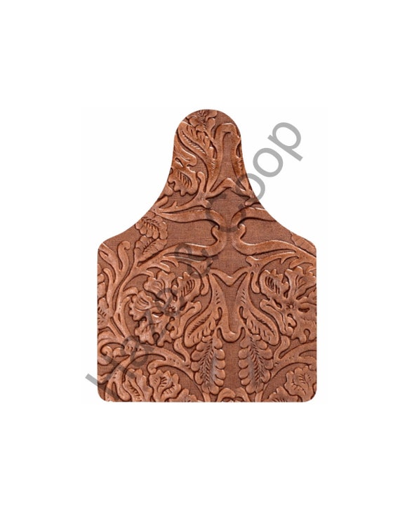 Leather Cow Tag Sublimation Design PNG Download - Etsy