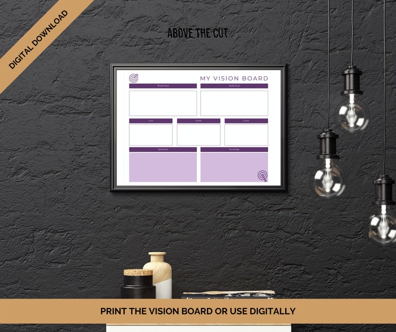 Printable Vision Board US Letter A4 & Poster Sizes - Etsy