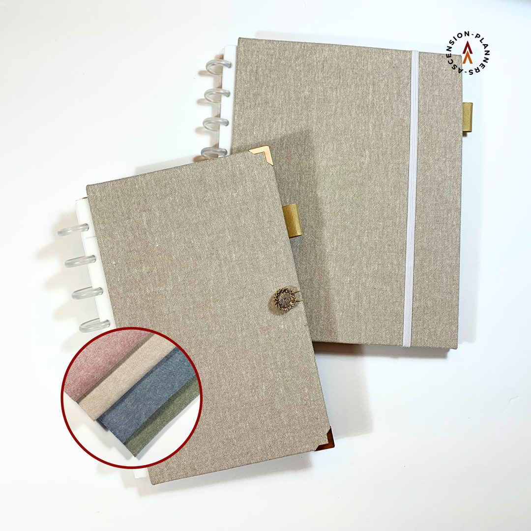 Oatmeal Linen Planner Cover for Discbound Planners in Three Sizes ...