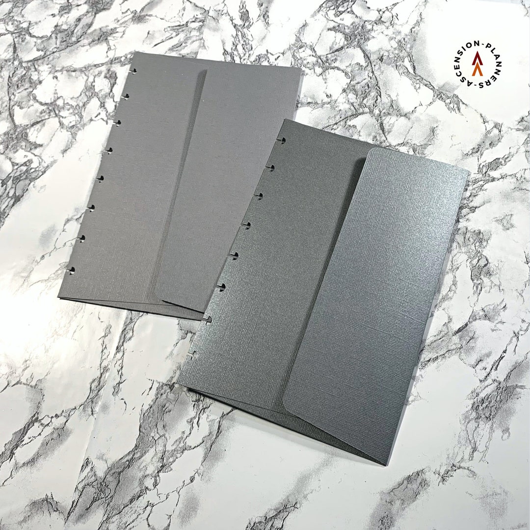 Discbound Planner Envelope in Matte & Shimmer Gray | Half-letter ...